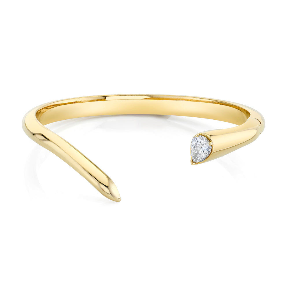 Solid Tusk Cuff with Diamond Pear – Logan Hollowell