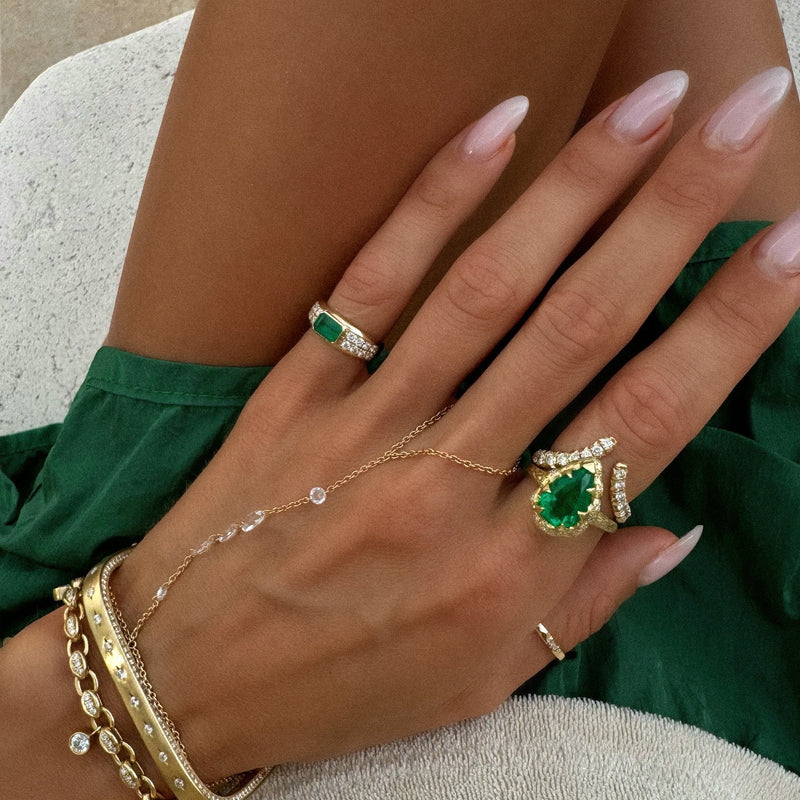 French Pavé Diamond Tusk Ring – Logan Hollowell