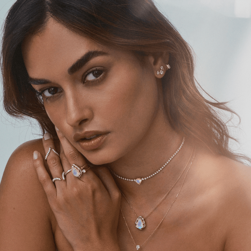 Baby Reverse Triple Water Drop Diamond Studs – Logan Hollowell