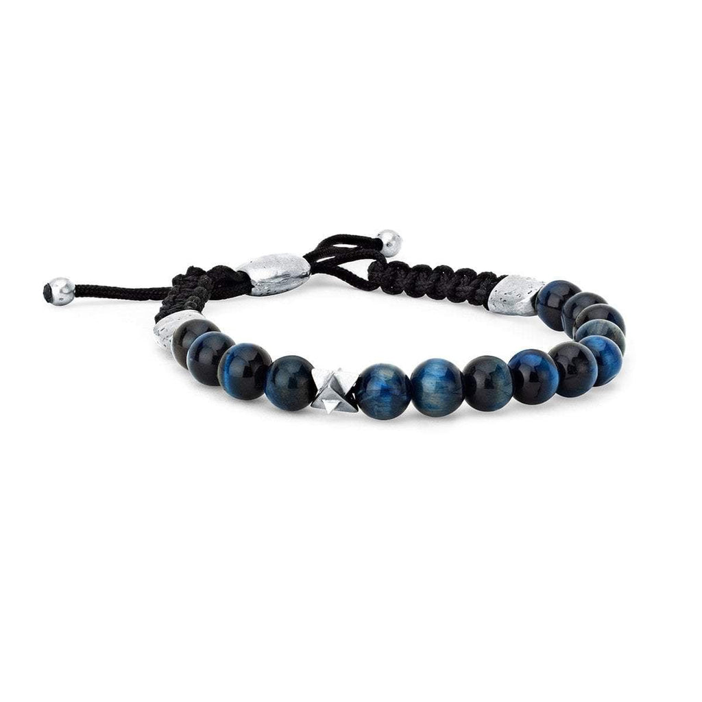 LH x JA Akasha Blue Tiger's Eye Mala Bead Bracelet with Silver – Logan ...