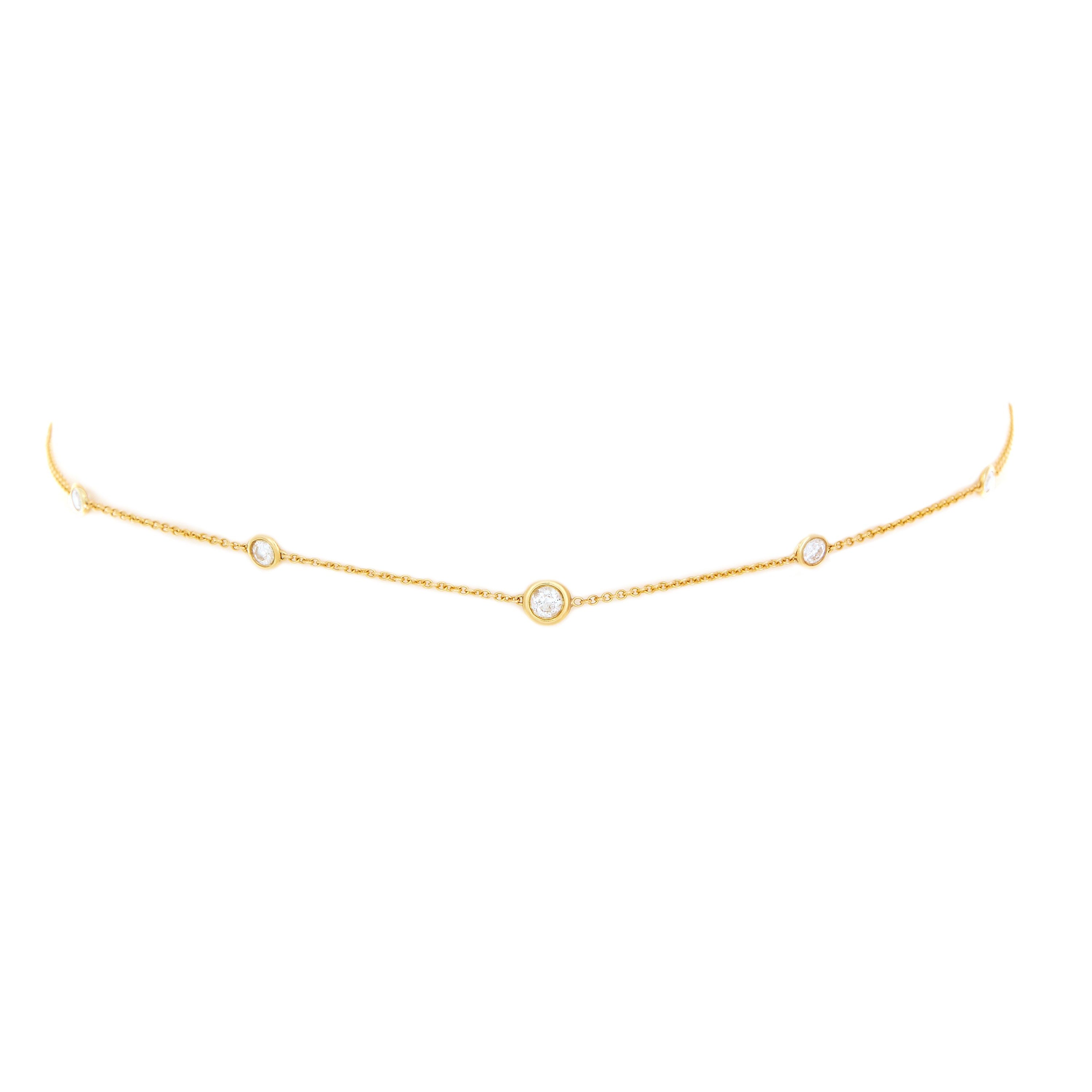 5 or 7 Diamond Orbit Bezel Choker – Logan Hollowell