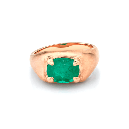 Oracle Ring with Oval Emerald Center – Logan Hollowell