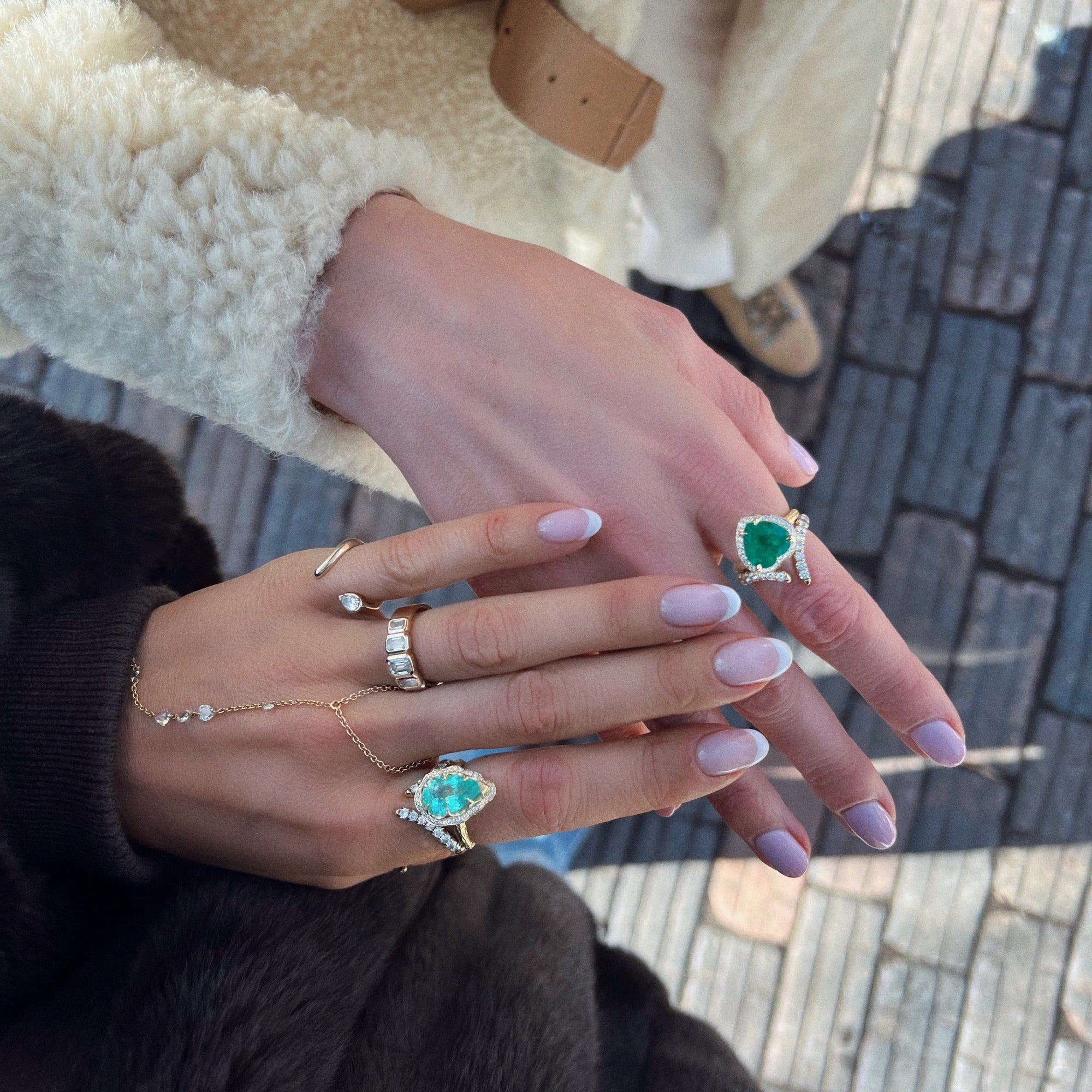 Solid Tusk Ring with Diamond Pear – Logan Hollowell